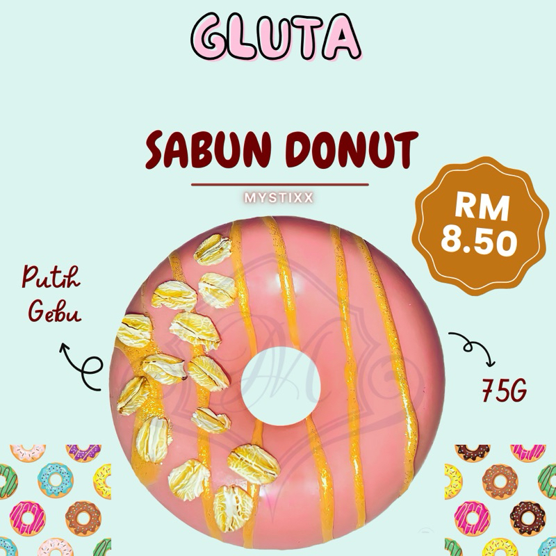 Gluta Sabun Donut 75g Whitening Soap Memutih Mencerahkan Kulit | Shopee ...
