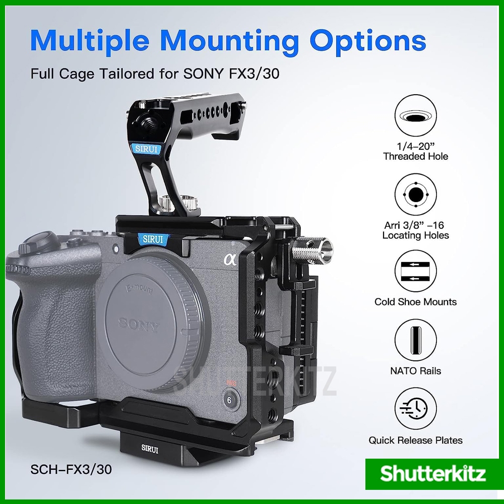 SIRUI Camera Cage Kit + Top Handle. Sony FX3&FX30 Compatible with Ori ...