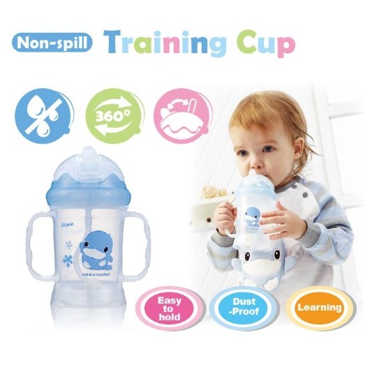 Kuku Duckbill Botol Air 220ml Non-spill Training Cup Anti Slip Handle ...