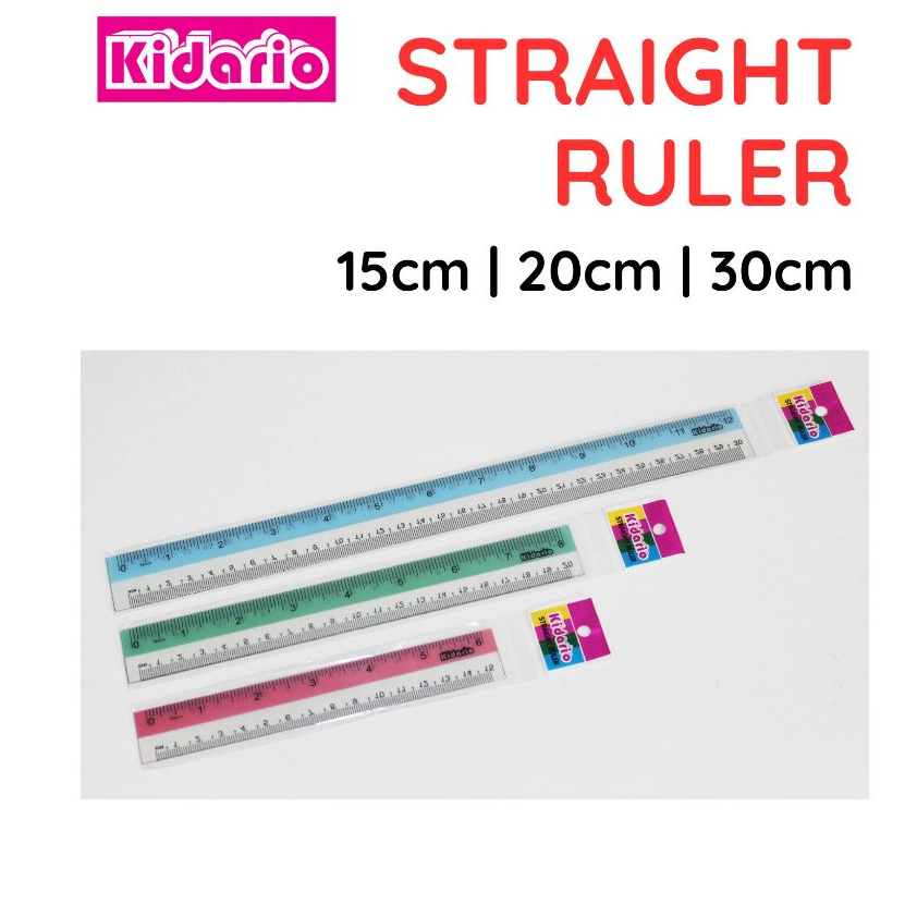 KIDARIO PLASTIC COLOUR RULER | 15cm | 20cm | 30cm | STRAIGHT RULER | PEMBARIS PLASTIK | STUDENT ...