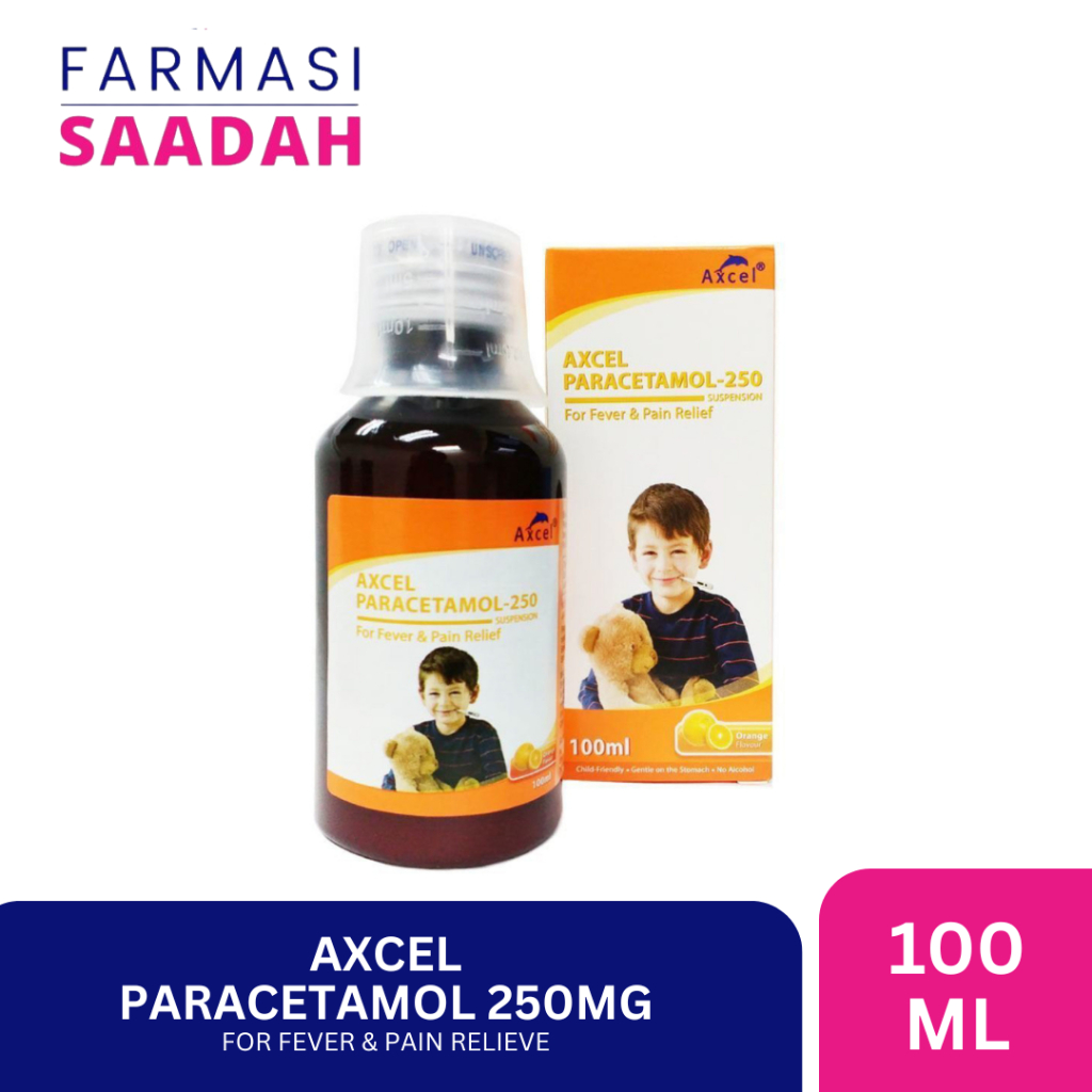 ORANGE Flavour Axcel Paracetamol Syrup Paracetamol (Pain Relief& Fever ...