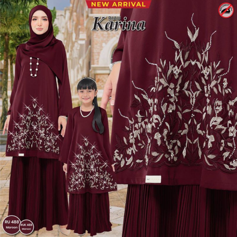 Family Set Sedondon Raya 2024 Baju Kurung Riau Pleated KARINA Dan Baju ...