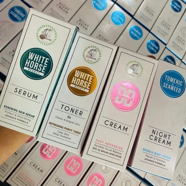 JL FARA WHITE HORSE GLUTA SKINCARE TUMERIC&SEAWEED | SERUM | TONER | DD ...