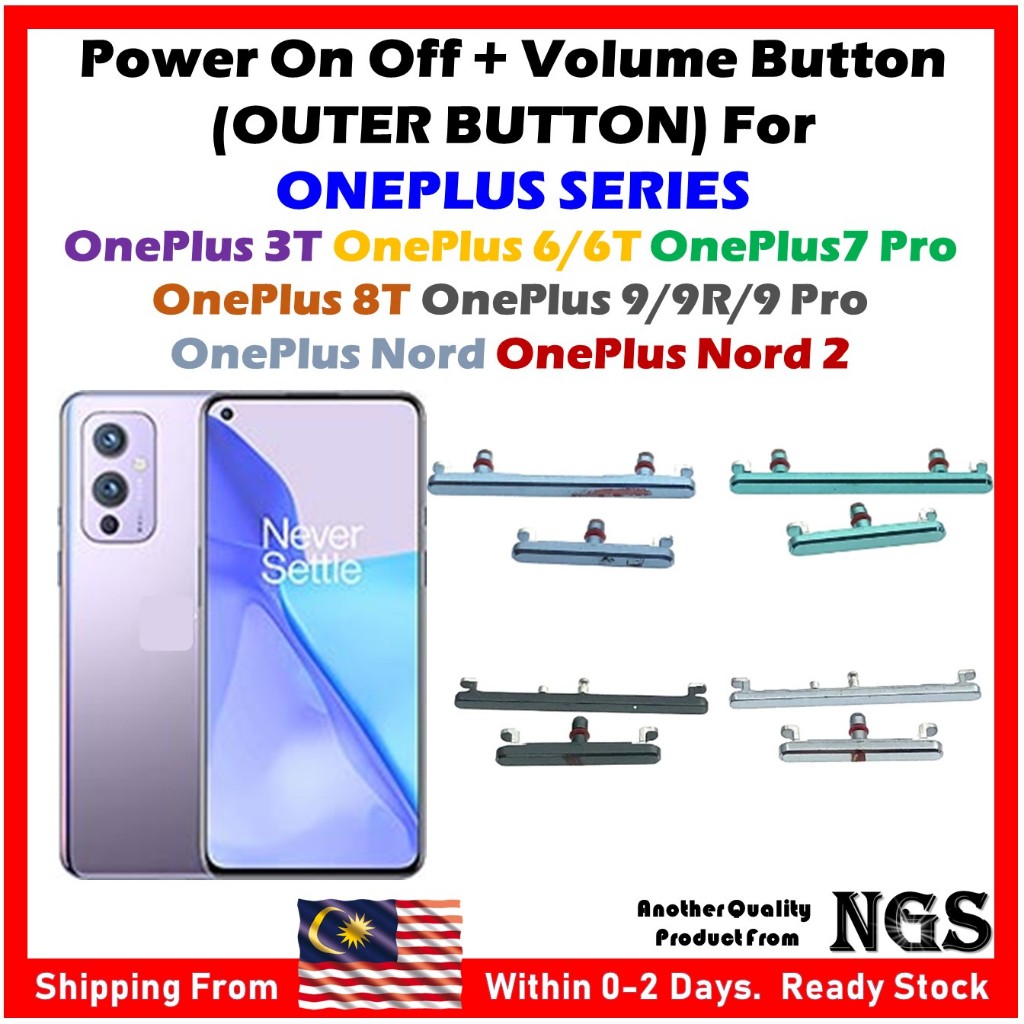 Power On Off + Volume Button Side Button Key Set Compatible for OnePlus ...