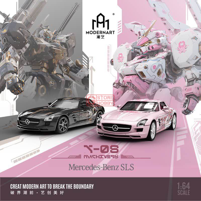 TIME MICRO 1/64 MERCEDES SLS AMG MECHA Pink / MECHA Black W/FIGURE ...