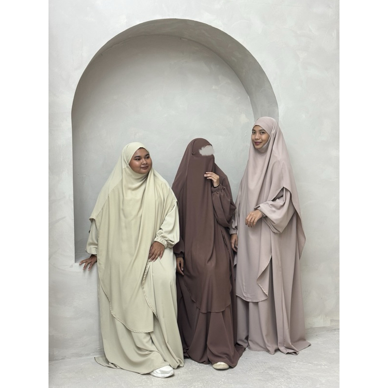 Humairaa Set / Abaya & Khimar + Purdah (Inspired Nidha Fabric) | Shopee ...