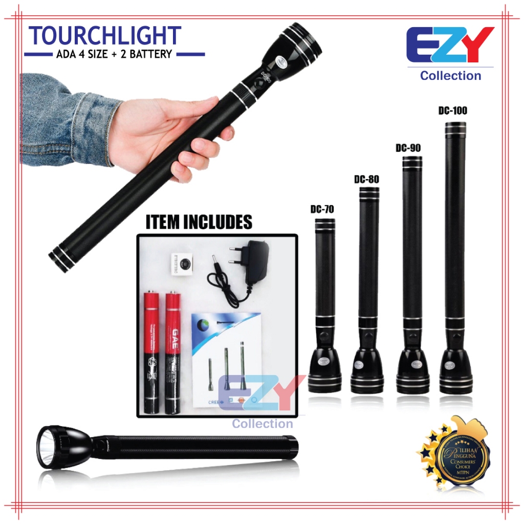 TORCH LIGHT LONG Range GHS DC-70-Dc80-Dc90-Dc-100 LED Rechargeable 3SC ...