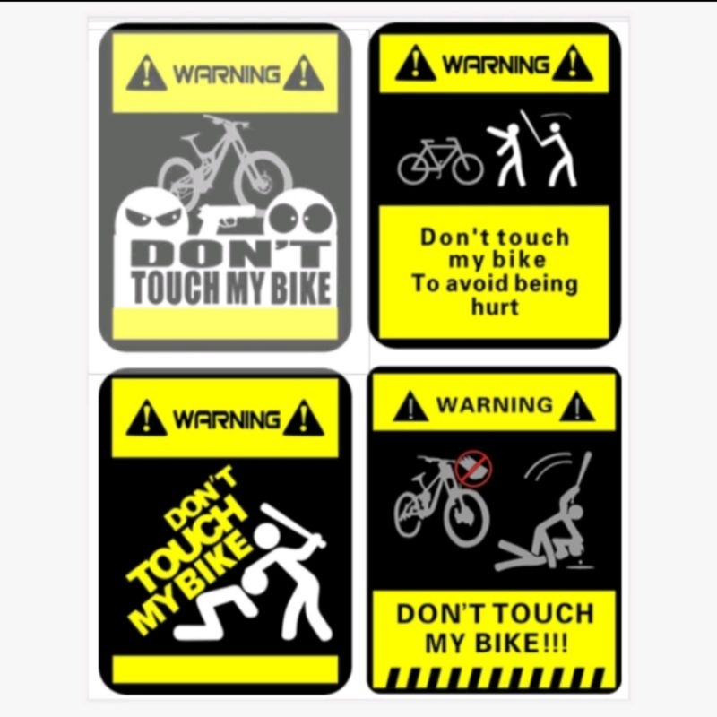 Warning Paster Kit “Don't Touch My Bike” Bicycle Protector Stickers ...
