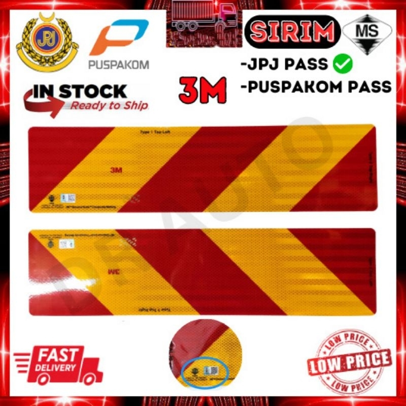 3M diamond grade reflective sticker type 1 600x150mm, sticker lorry ...