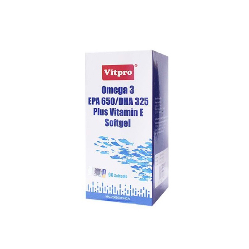 Vitpro Omega 3 Epa 650/Dha 325 Plus Vitamin E (90 Softgels) | Shopee ...