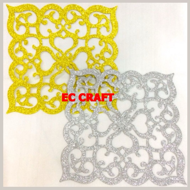 12” Kerawang EVA Perada Glittered Decor Board/Décor Kerawang Glitter ...