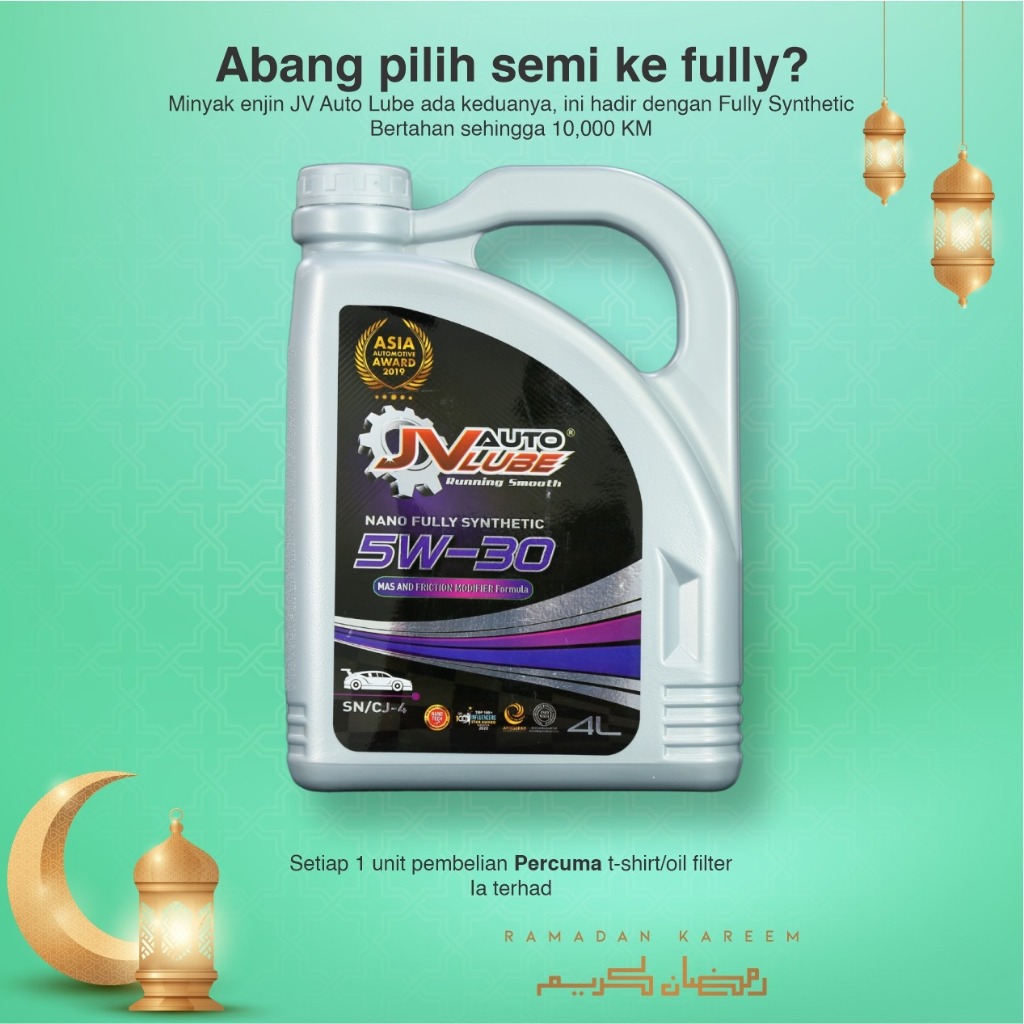 (ORIGINAL) FULLY ENGINE OIL 5W30 4 LITER JV AUTO LUBE AUTOMOTIVE CAR ...