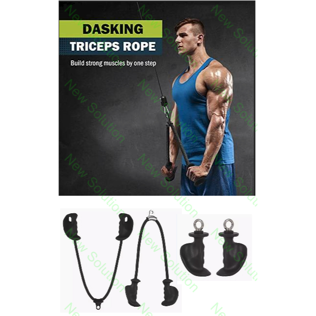 Ergonomic Tricep Bicep Rope Pull Down Attachment Upgraded Long Triceps ...