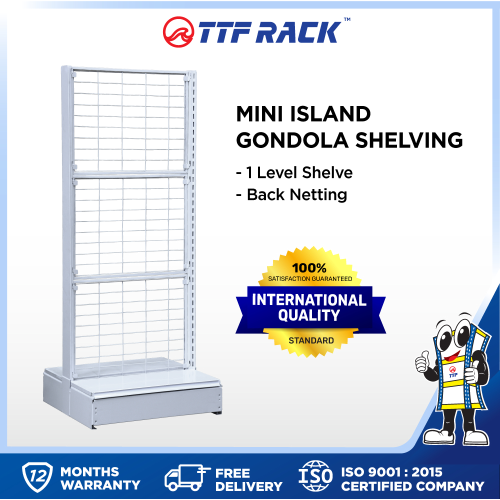 TTF Rack™ (MINI ISLAND GONDOLA) Island Gondola Back NETTING /Storage ...