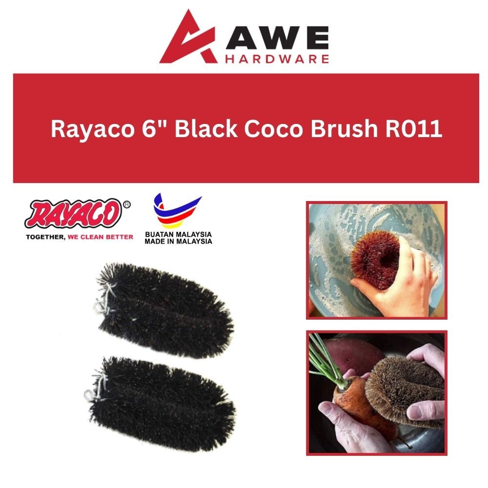 Rayaco 6" Black Coco Brush R011 Berus Sabut Kelapa Berus Jamban Berus ...