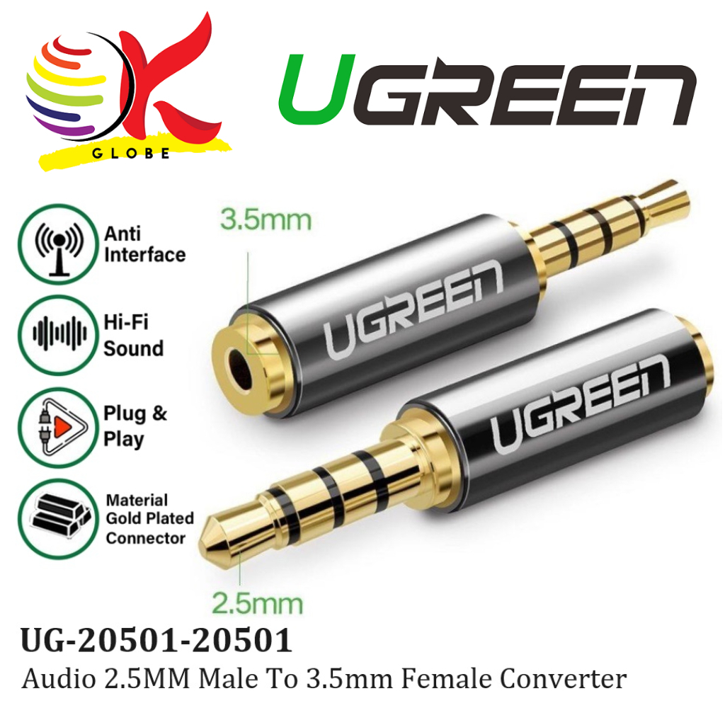 UGREEN 20501 | 20502 AUDIO 2.5MM MALE TO 3.5MM FEMALE AUDIO JACK ...