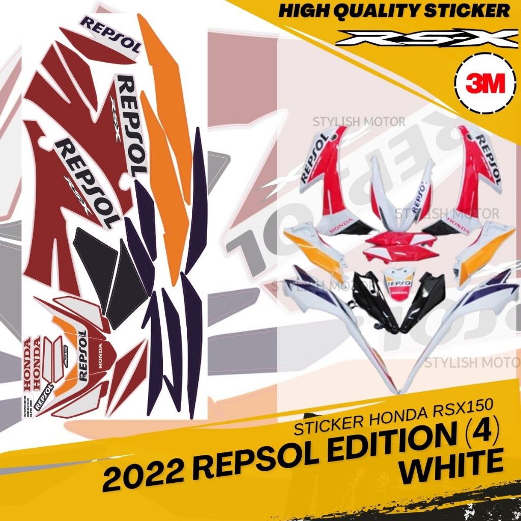 Stripe Honda Rsx 150 [ 3M Sticker ] 2022 Repsol Edition (4) White ...