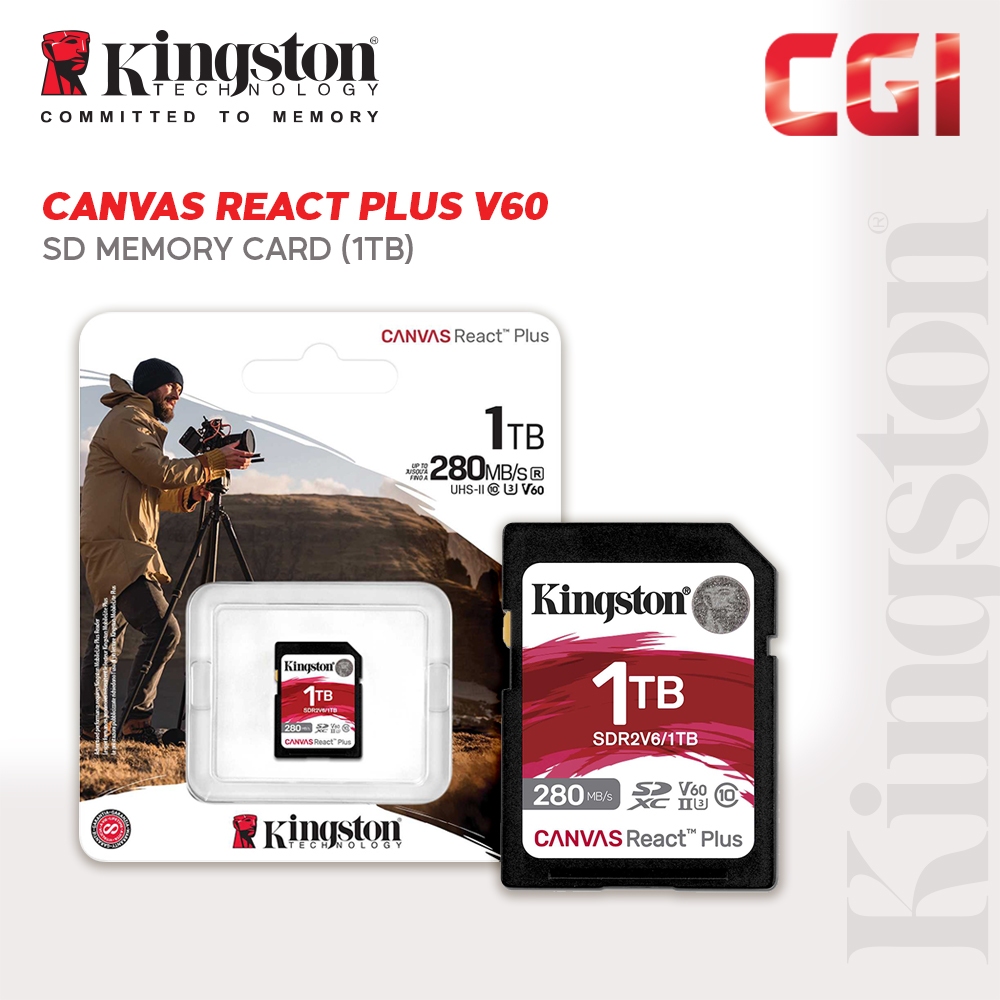 Kingston 1TB Canvas React Plus V60 UHS-II SD Memory Card - SDR2V6/1TB | Shopee Malaysia