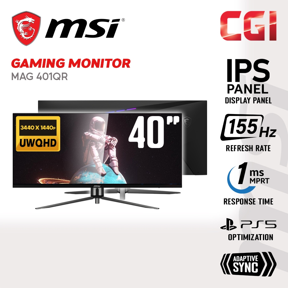 MSI 40" MAG401QR IPS UWQHD 155Hz 1ms HDR400 Adaptive Sync USB C Gaming Monitor | Shopee Malaysia