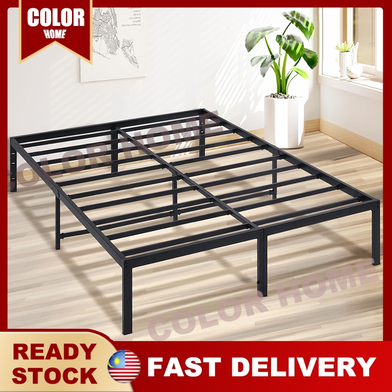 Queen Bed Frame Metal Katil Besi 48/54/60Inch Iron Bed Room Bedroom ...