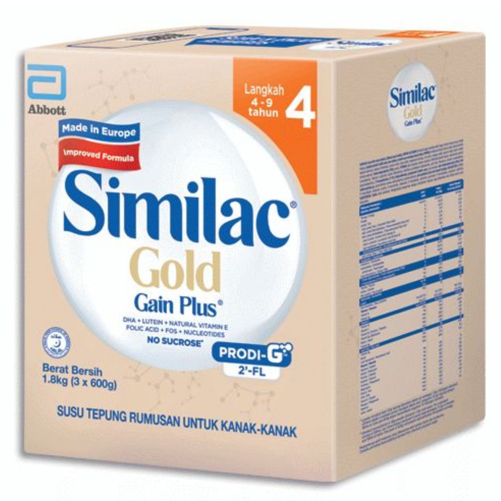 Similac Gold Gain Plus Step 4 Formulated Powder Milk for Children 4-9 ...