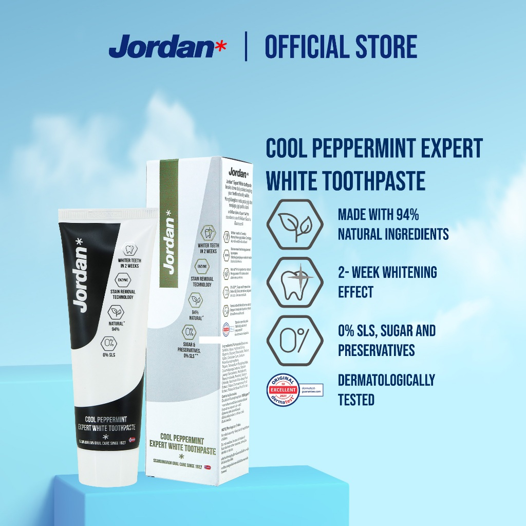 Jordan Cool Peppermint Expert White Toothpaste (100g) | Shopee Malaysia