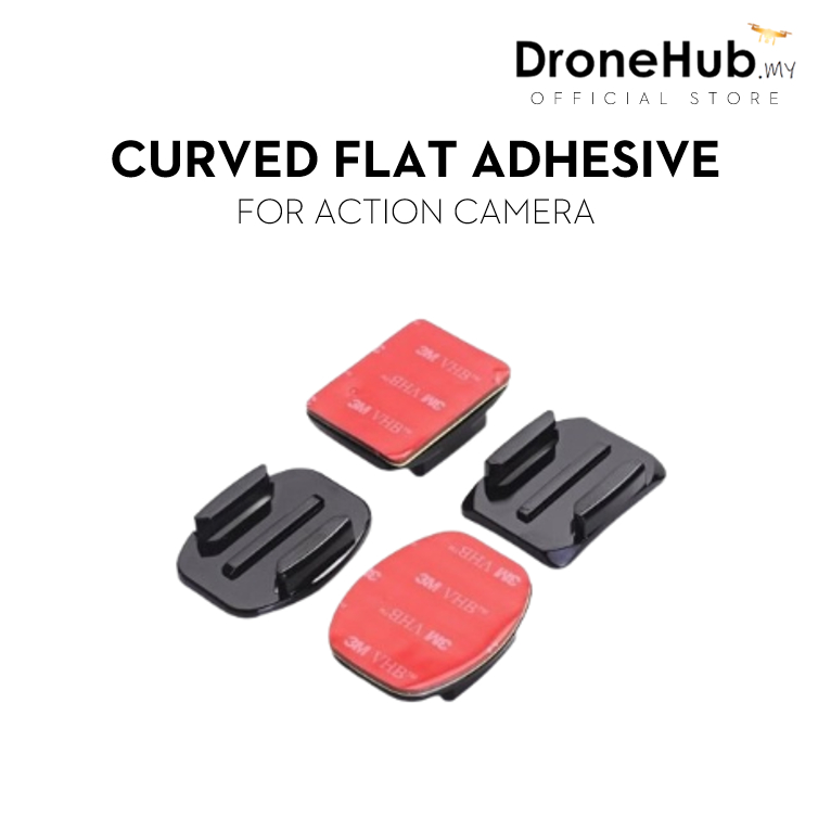 Curved + Flat Adhesive Mounts 3M & 3 Set For Action Camera ( Ship From ...