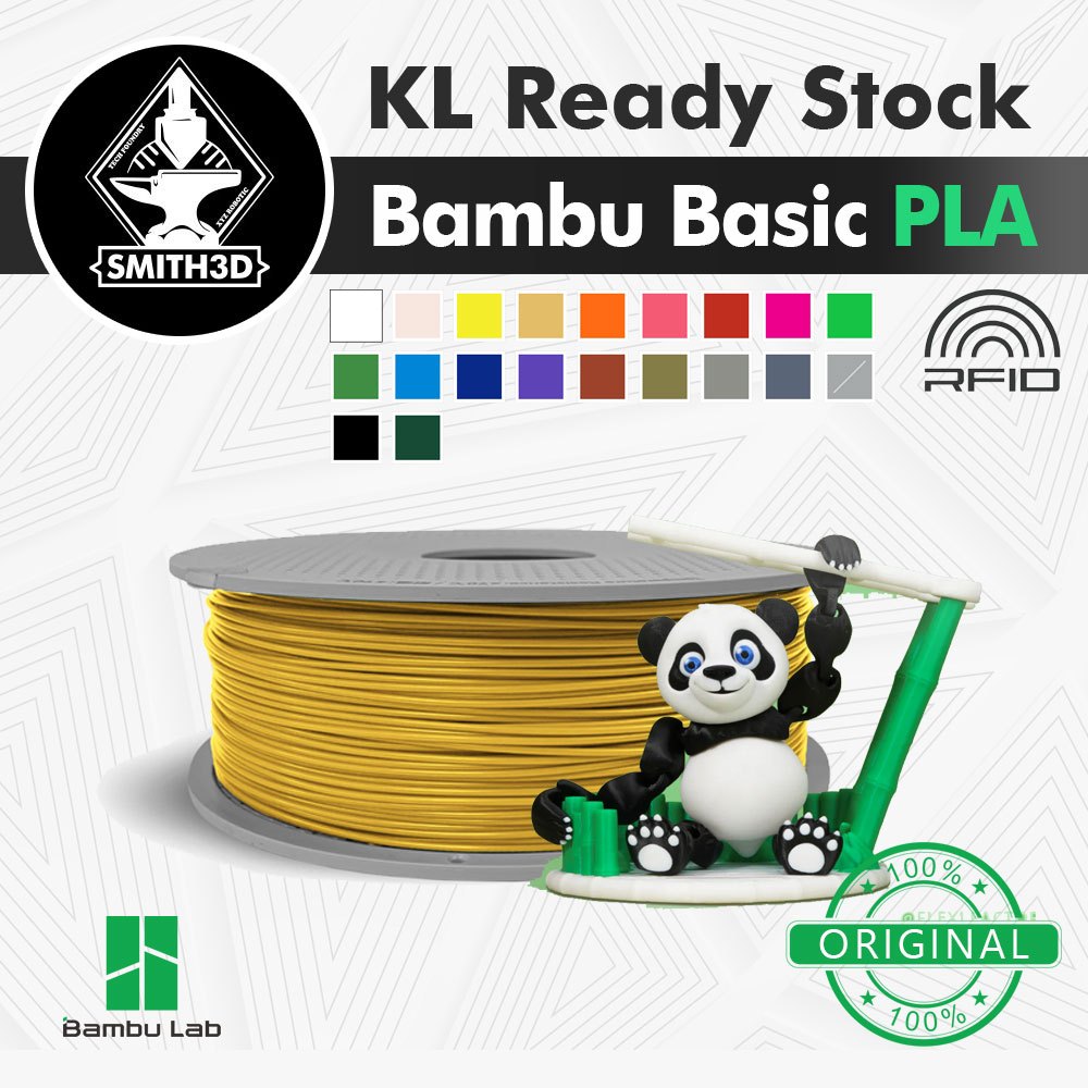 Bambu Lab PLA Basic Filament 1KG 1.75mm Spooless with RFID Eco Friendly ...