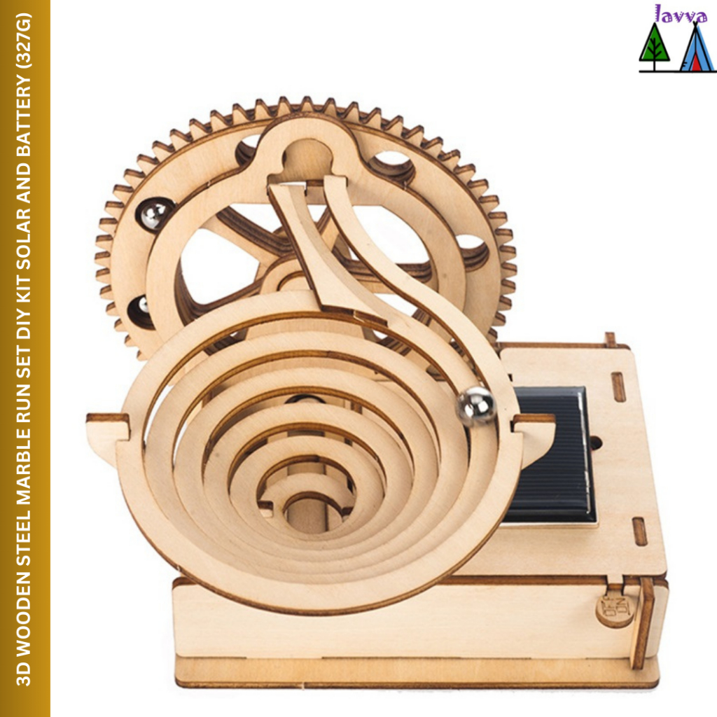 3D WOODEN STEEL MARBLE RUN SET DIY KIT SOLAR AND BATTERY (327G ...