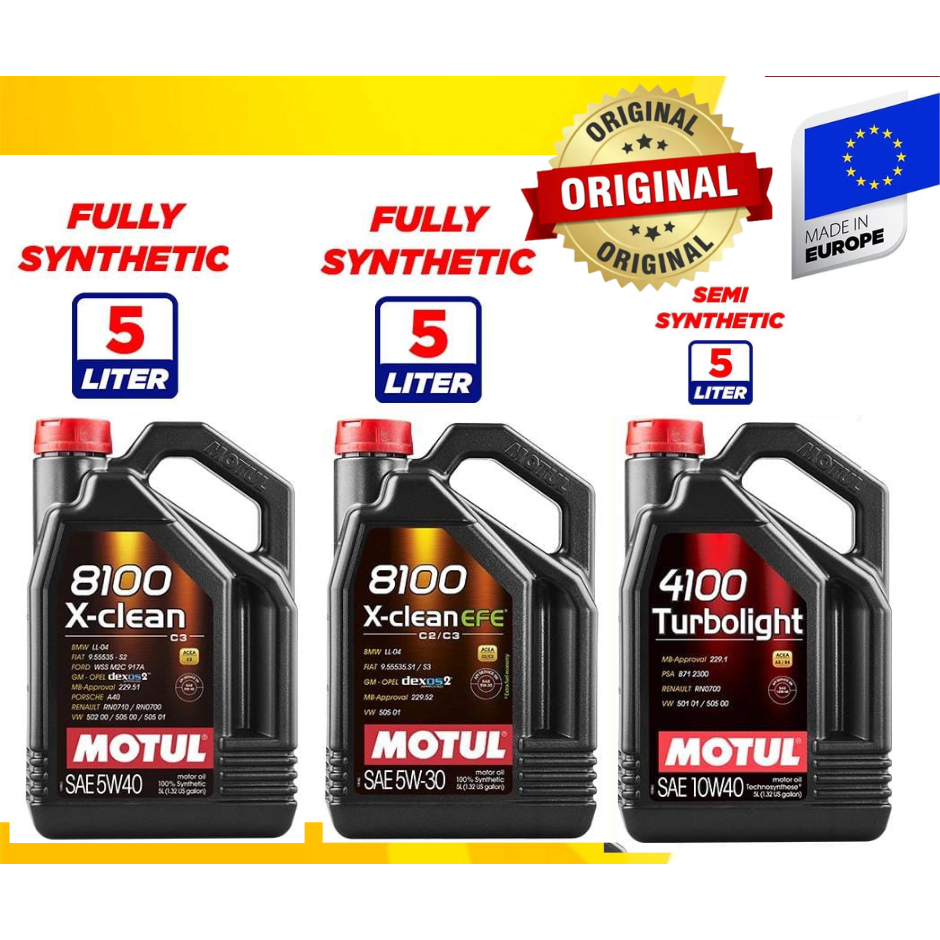 Motul 8100 X-CLEAN 5W40(5L) / X-CLEAN EFE 5W30(5) / 4100 TURBOLIGHT ...