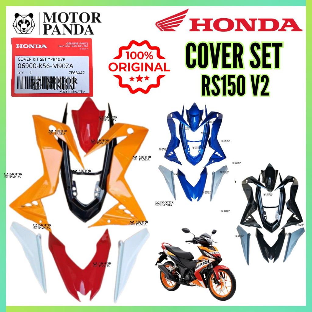 RS150 V2 RS 150 Coverset StickeR Caver Cover Set Kaver Body Black Blue Biru Repsol 06900-K56 ...