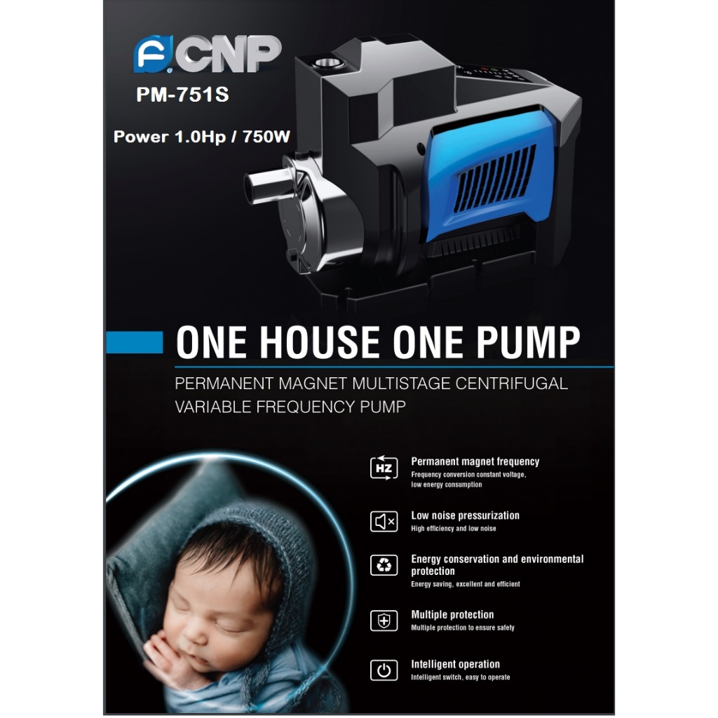 CNP 1.0Hp / 750W Permanent Magnet Multi-Stage Centrifugal Pump | Shopee ...