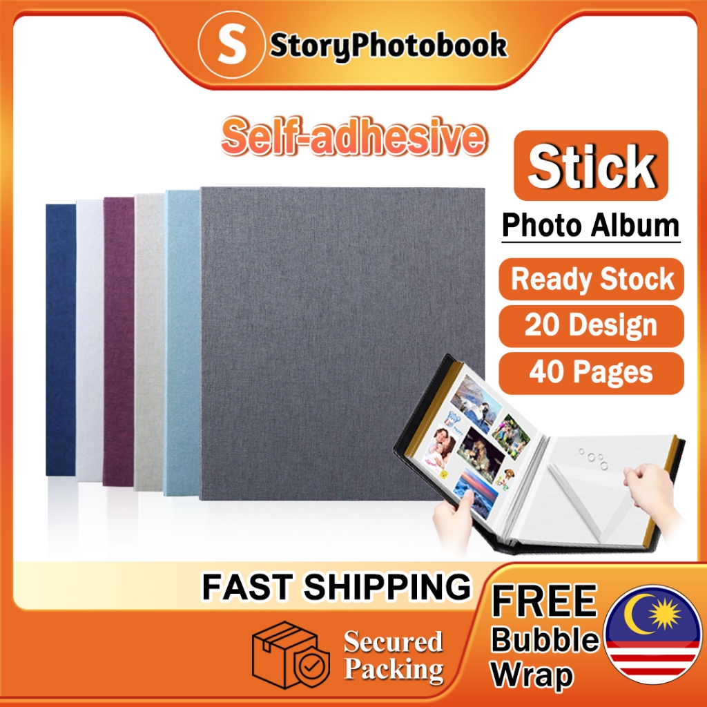 Photo Album Stick Album DIY Linen Fabrics Self Adhesive (Ready Stock)D.i.Y Mini, Lomo,1R,2R,3R ...