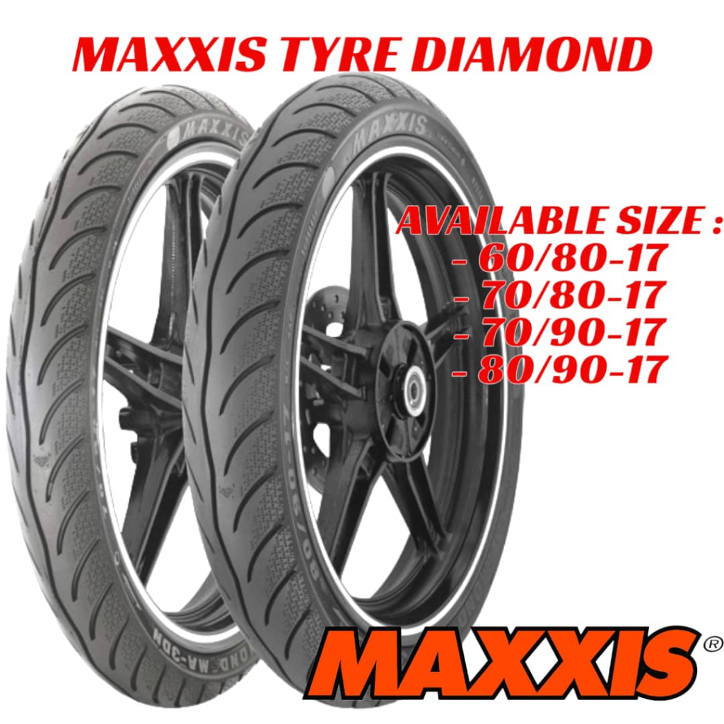 Maxxis DIAMOND Tubeless Tyre Motorcycle MA3DN 60/80 70/80 70/90 80/90 -17 MAXXIS DIAMOND ...