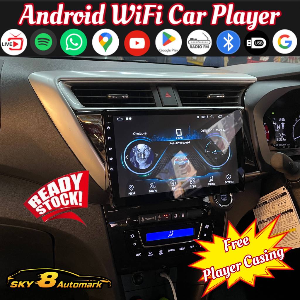 10" Android Wifi Car monitor Player Perodua Myvi Gen 3 2018 - 2024 Free ...