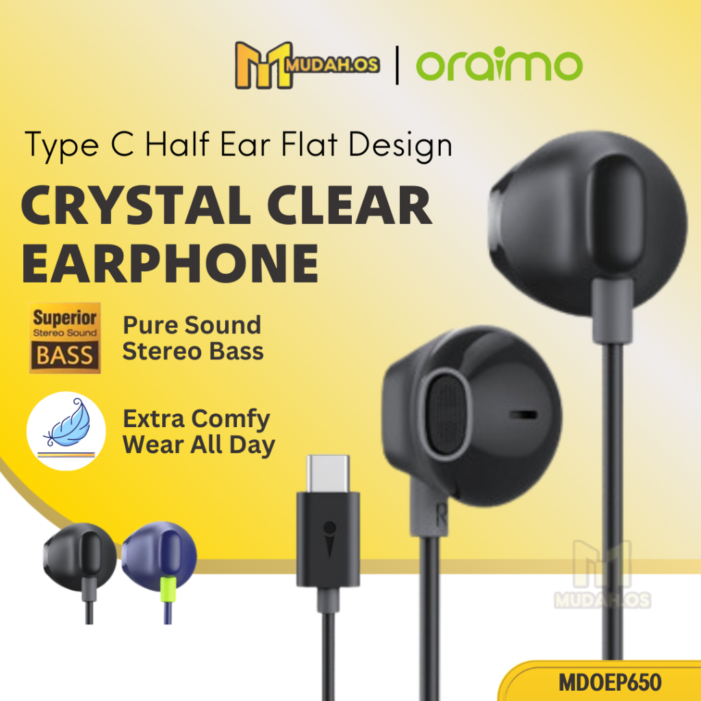 ORAIMO High Quality Original Gaming USB Type C Extra Bass Typec Stereo ...