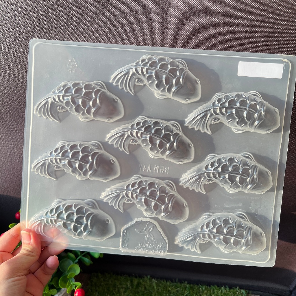 HGM A42 9pcs Carp Shape Chocolate & Jelly Mould 38g± 9只鲤鱼 巧克力模具 棒棒糖 ...