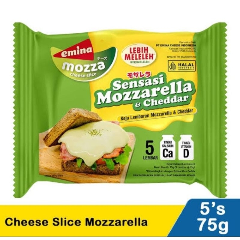 EMINA MOZZARELLA & CHEDDER SLICE KEJU LEMBARAN MOZARELLA 5 LEMBAR ...