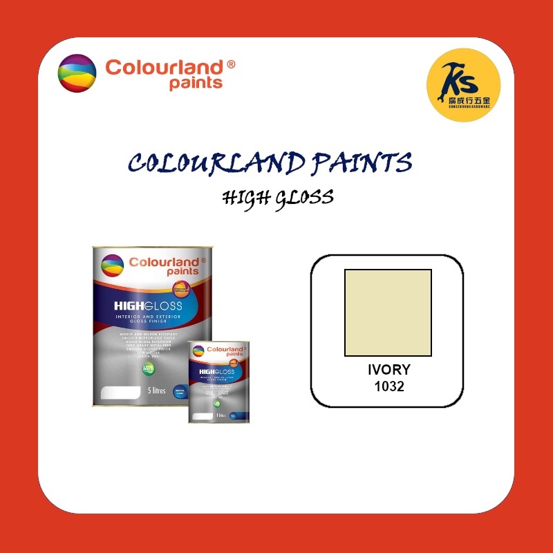 COLOURLAND PAINT 1 LITER | 5 LITER HIGH GLOSS - IVORY 1032 | Shopee ...