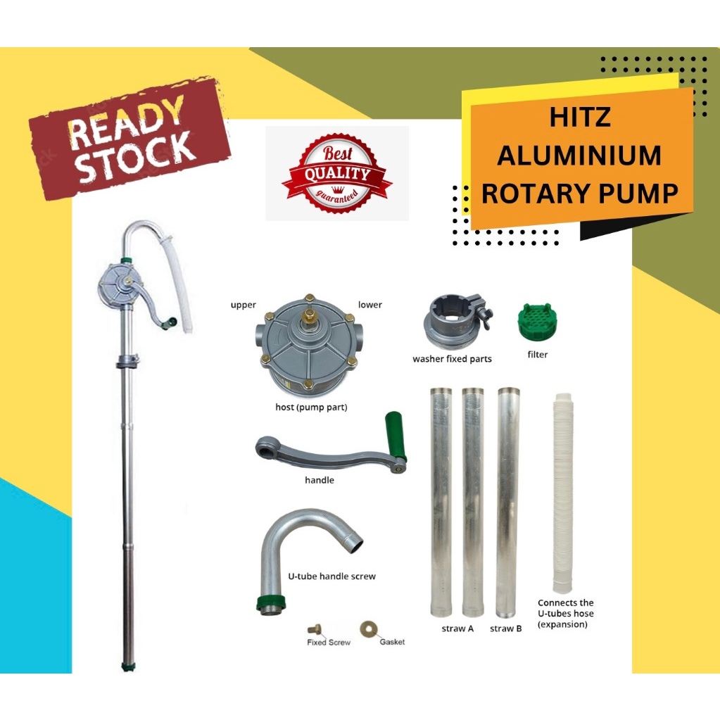 HITZ Rotary Aluminium Pump /Manual Pam Minyak /Oil Pump /Pam Putaran ...