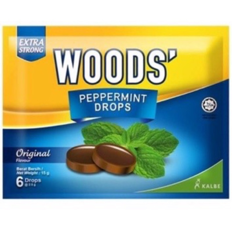 Woods' Peppermint Drops Candy -Original Flavour 活士薄荷糖 咳糖 (6's/pack ...