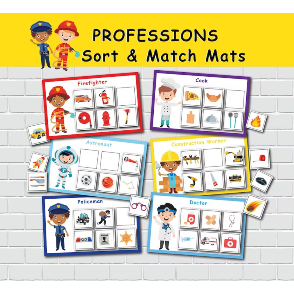 PDF] 091- Profession Sort & Match Activity Printable Montessori Toddler ...