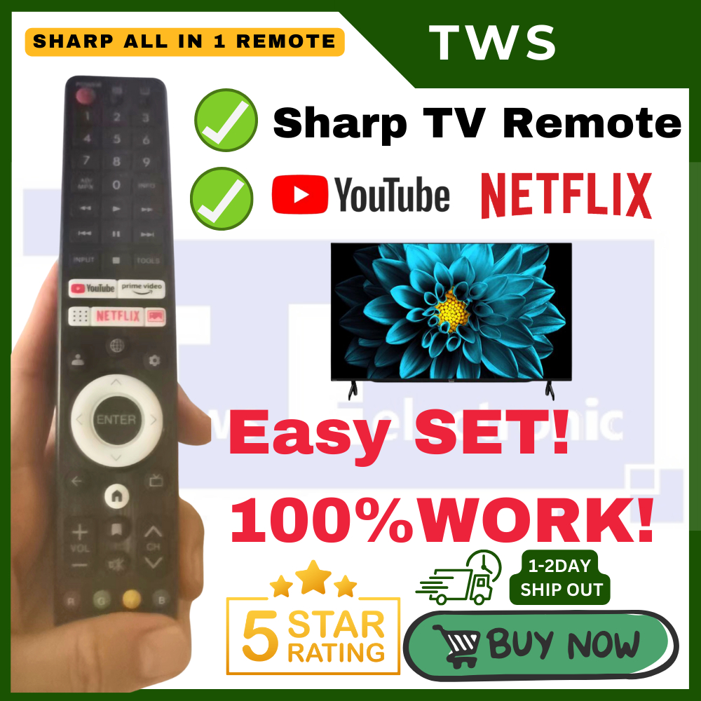 TWS Universal sharp remote|sharp remote control tv 888 | Shopee Malaysia