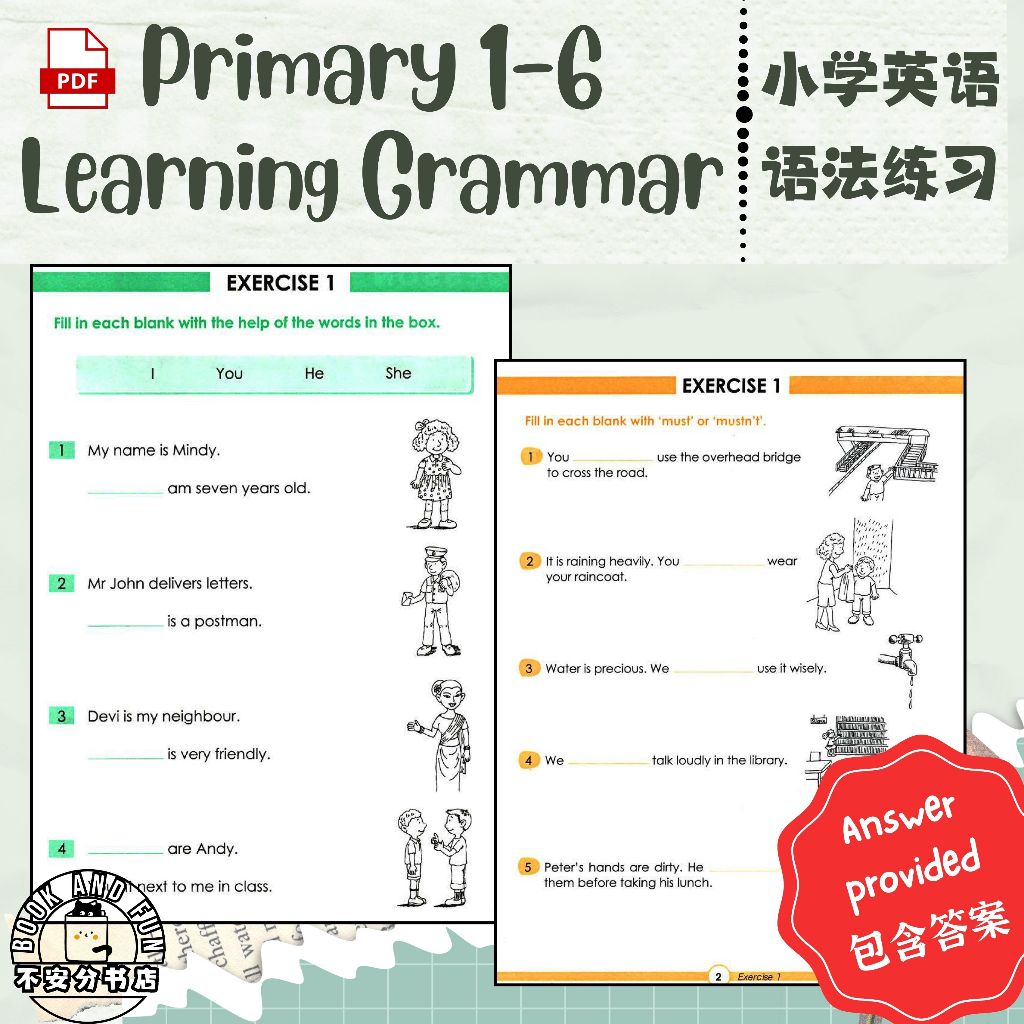 (PDF) LEARNING+ ENGLISH GRAMMAR WORKBOOK Primary Level 1-6 SAP ...