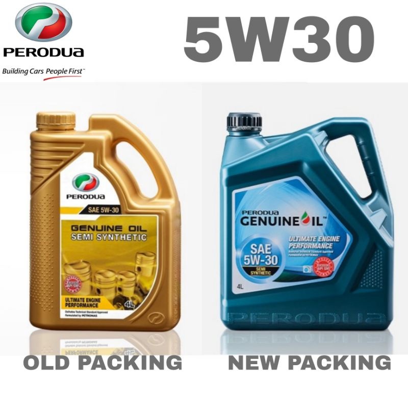 70100122 Perodua SAE 5W-30 semi synthetic engine oil (3 liter)(GOLD ...