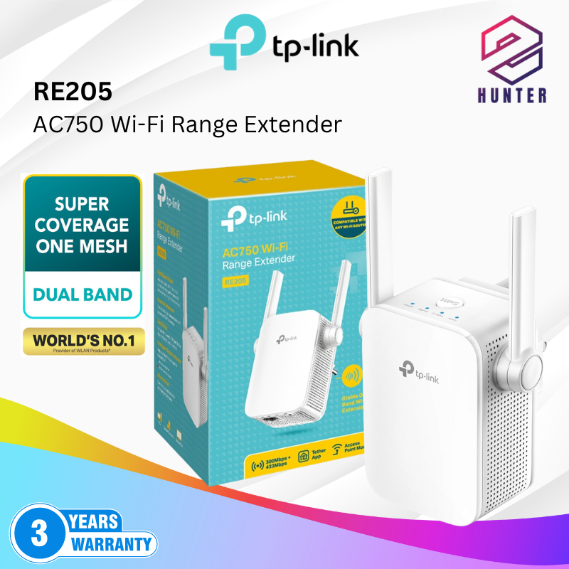 TP-Link RE205 AC750( 2.4GHz + 5GHz ) Onemesh Dual Band Wireless Wifi ...