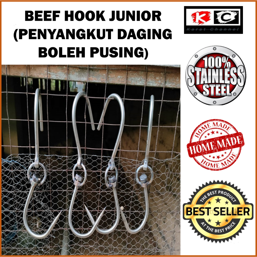 PENYANGKUT DAGING BOLEH PUSING 360° 💯 STAINLESS STEEL BEEF HOOK JUNIOR ...