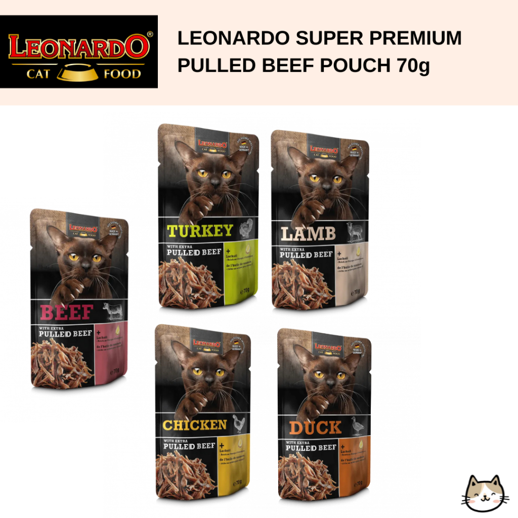LEONARDO PULLED BEEF HOLISTIC POUCH 70G CAT FOOD MADE IN GERMANY ...