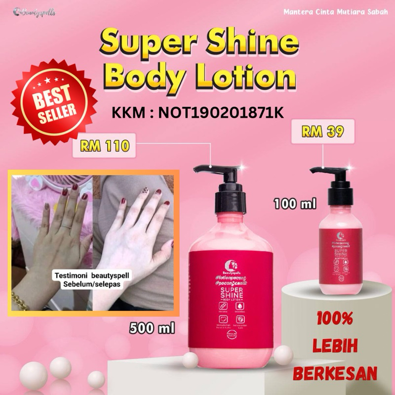 💯 Original HQ Super Shine Body Lotion Pocong + free gift 🎁 | Shopee ...