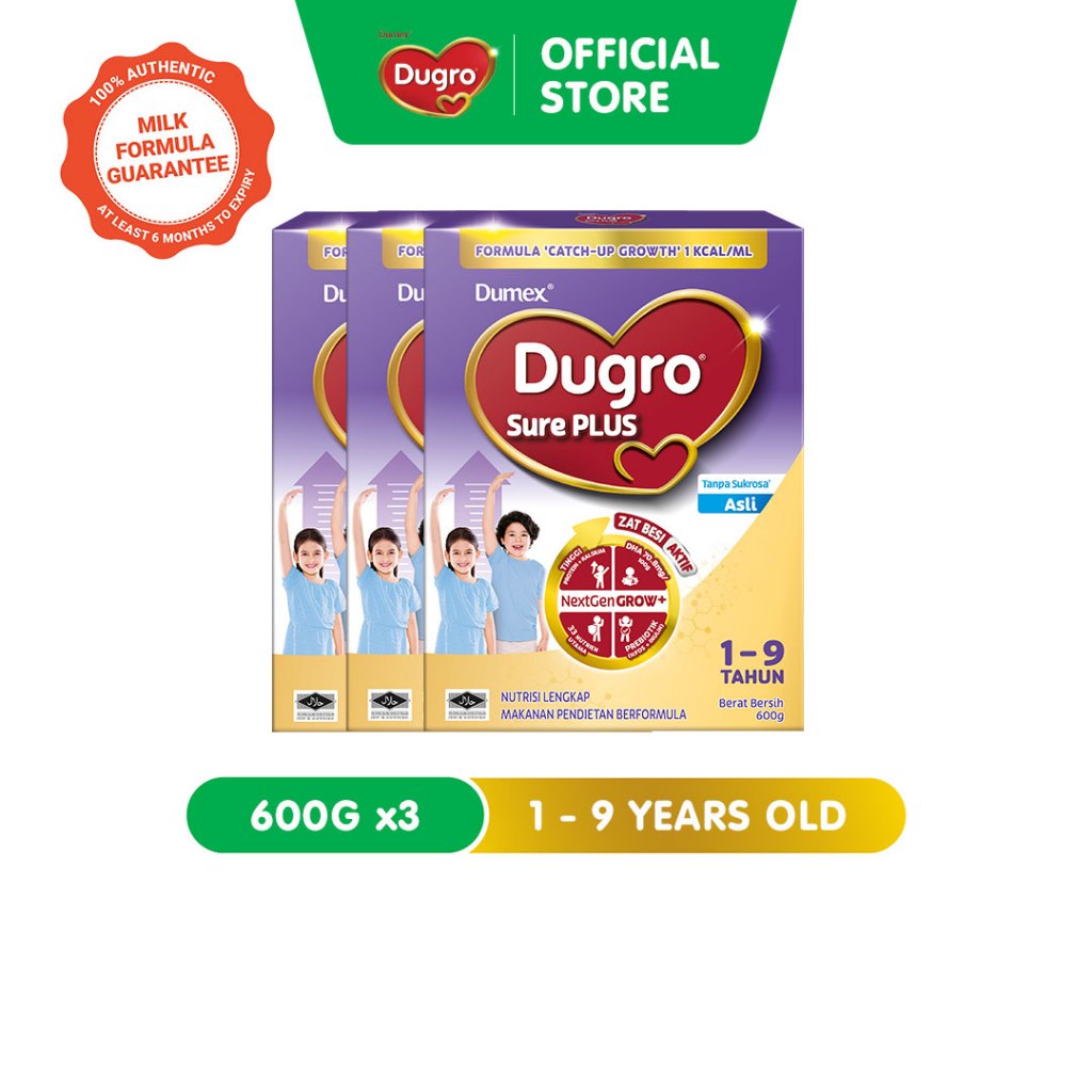 Dumex Dugro Sure Plus Tailored Nutrition Milk Formula 1-9 years (600g x ...